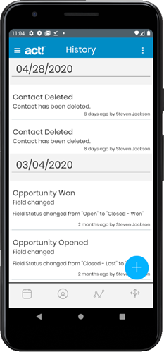 How do I Create and Filter History within Act! Companion?