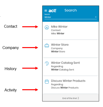 How do I perform a Global Search within Act! Companion?