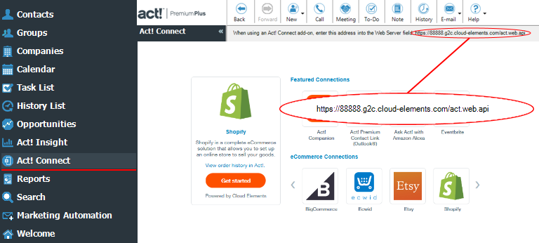 How to Configure Act! Premium for Web for Act! API Features