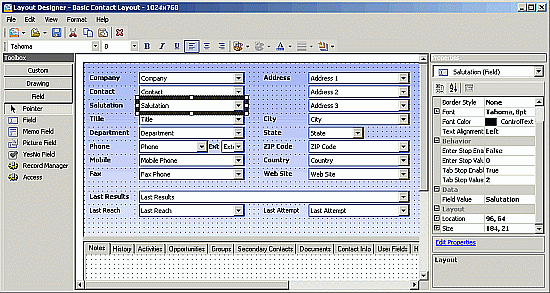 Designing Layouts in Act!