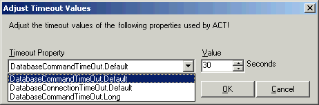 How to Change the Time Out Settings in ACT! Diagnostics Tool