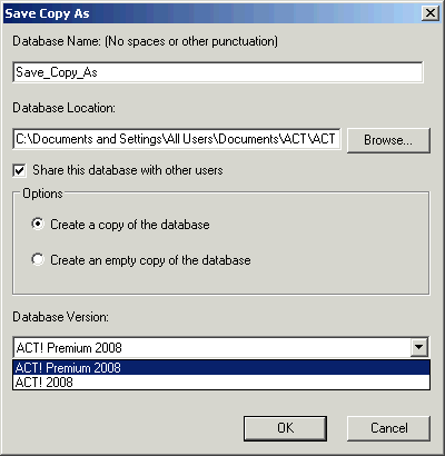 How To Save a Copy of Your ACT! Database