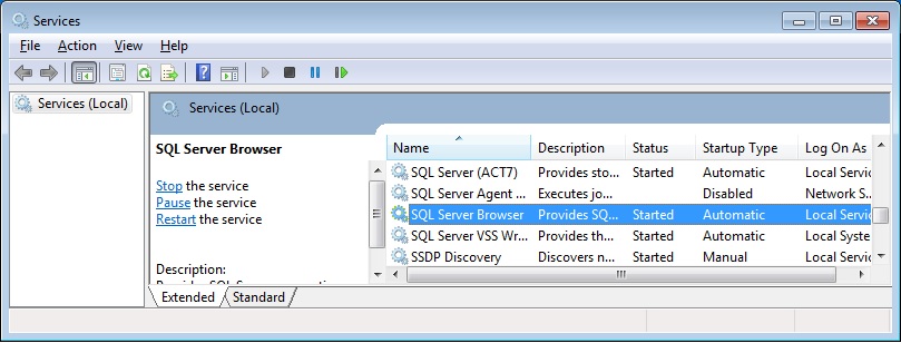 How to manually create the Microsoft SQL Server 2014 ACT7 Instance