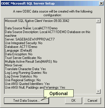How To Create An ODBC Connection For Use With The ACT! Reader Utility