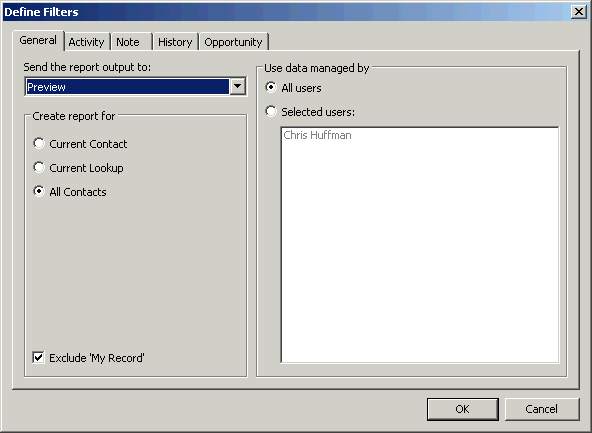 How to Define Default Report Filter Options