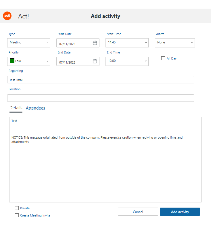 How to use Microsoft Outlook as your email client in Act! version 25.2 ...