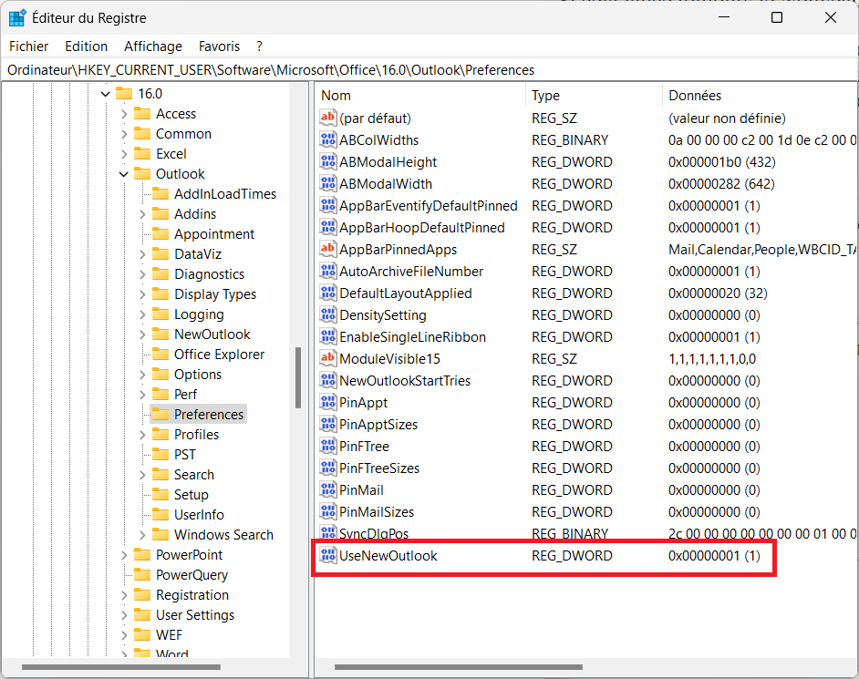 Comment revenir du nouveau Outlook pour Windows à l'Outlook classique pour Windows