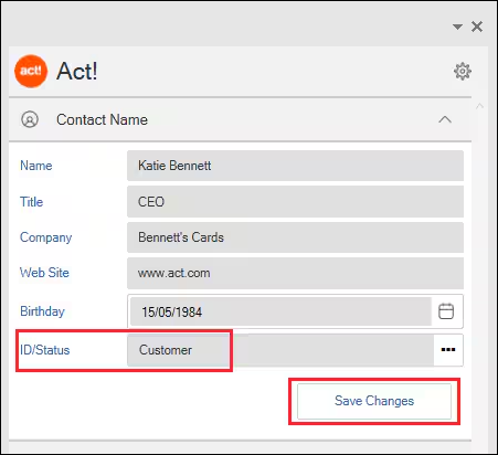 How to Set Up and Use the Act! Sidebar for Outlook in Act! Premium Desktop