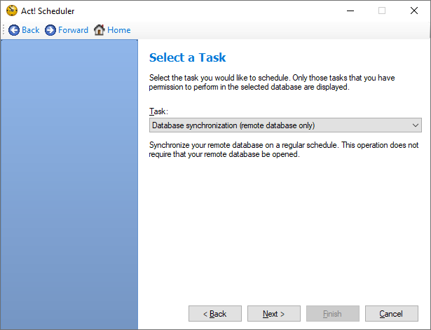How to configure automatic remote database synchronization in Act!