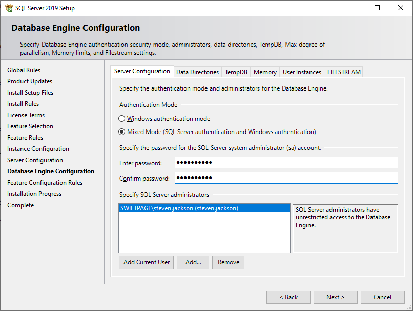 How to manually create the Microsoft SQL Server 2019 ACT7 Instance for ...